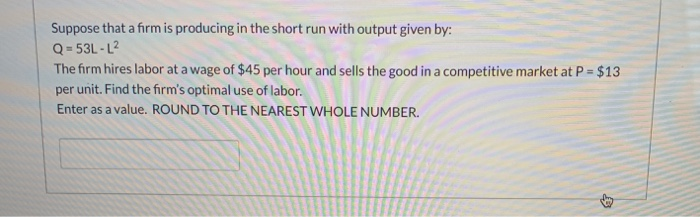 Solved Suppose that a firm is producing in the short run | Chegg.com