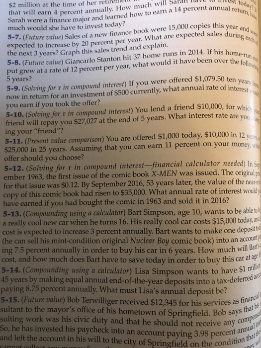 Solved today $2 million at the time of her ret Sarah were a | Chegg.com