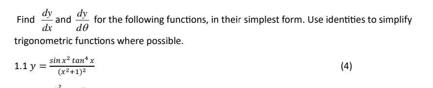 Solved Find dydx ﻿and dydθ ﻿for the following functions, in | Chegg.com