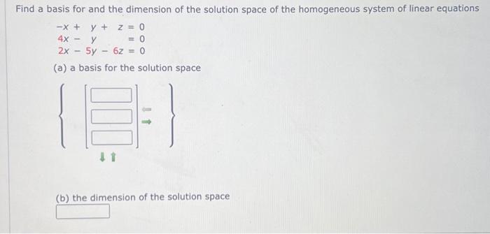 Solved Find a basis for and the dimension of the solution | Chegg.com