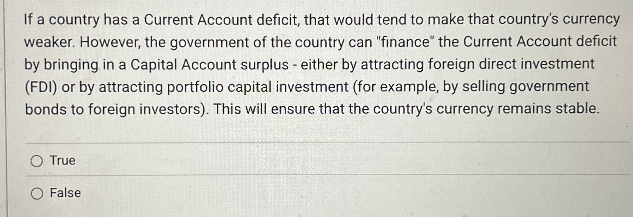 If a country has a Current Account deficit, that | Chegg.com