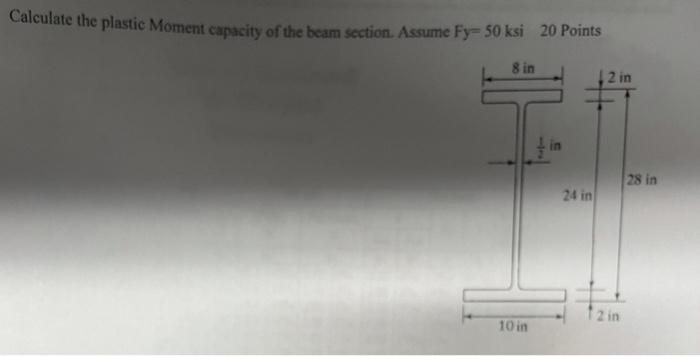 Solved Calculate the plastic Moment capacity of the beam | Chegg.com