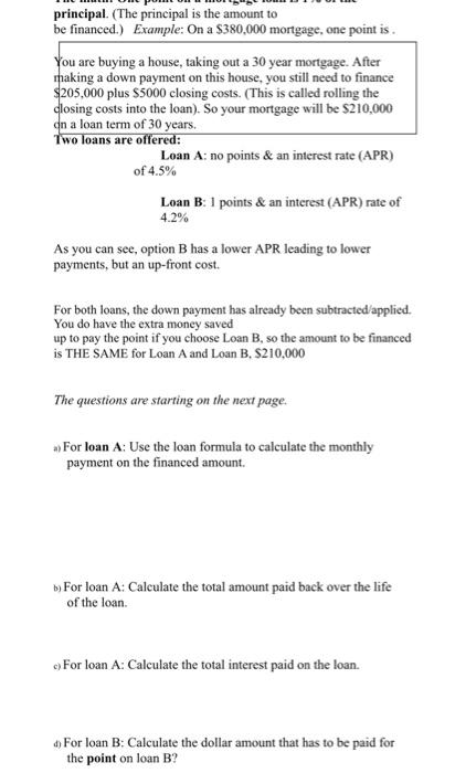 Solved principal. (The principal is the amount to be | Chegg.com
