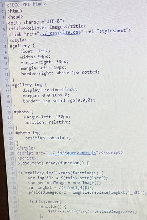 In this exercise, you will work with jQuery and | Chegg.com