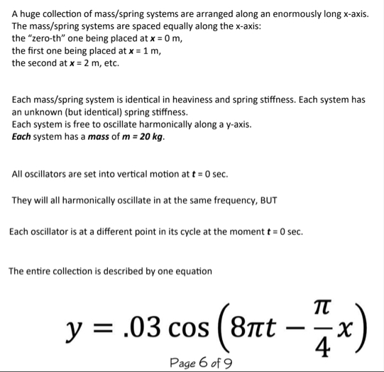 Solved A huge collection of mass/spring systems are arranged | Chegg.com