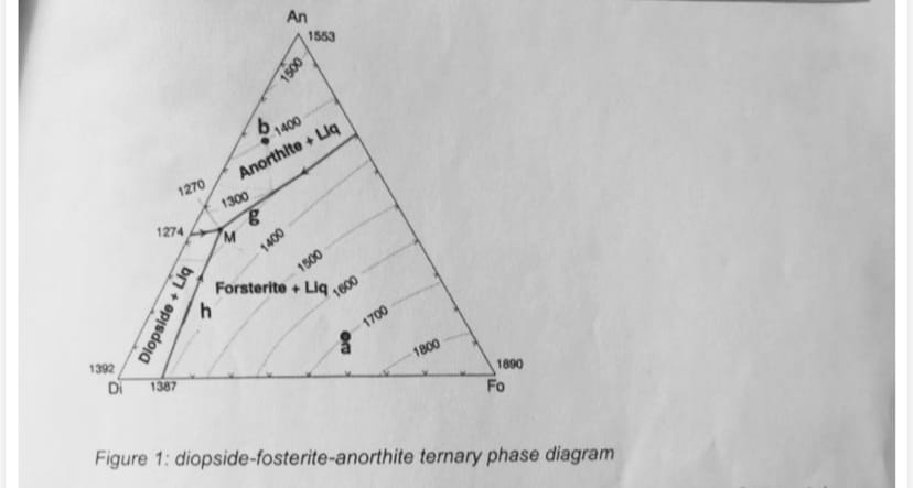 Solved Figure 1 Diopside Fosterite Anorthite Ternary Phase