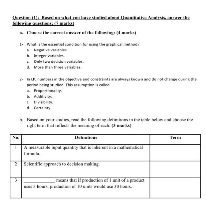 Solved a Question (1): Based on what you have studied about | Chegg.com