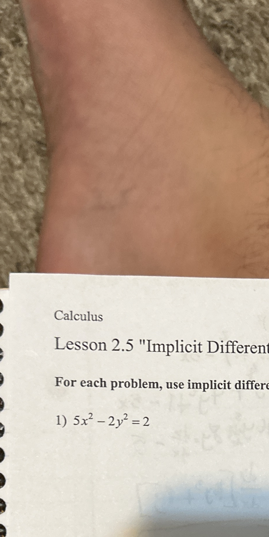 Solved CalculusLesson 2.5 ﻿"Implicit DifferentFor each | Chegg.com