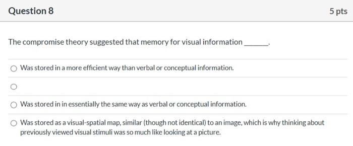 Solved Question 8 5 pts The compromise theory suggested that | Chegg.com