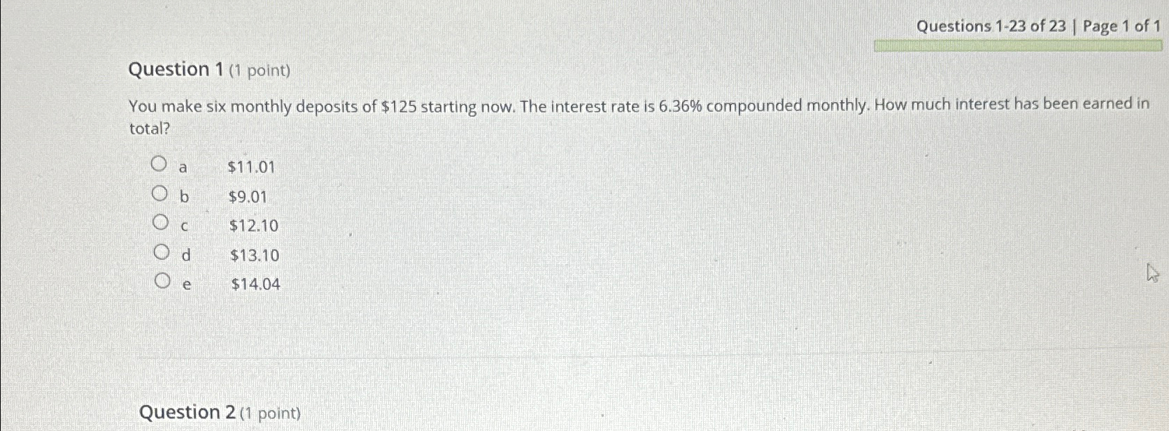 Solved Questions 1-23 ﻿of 23 | ﻿Page 1 ﻿of 1Question 1 (1 | Chegg.com