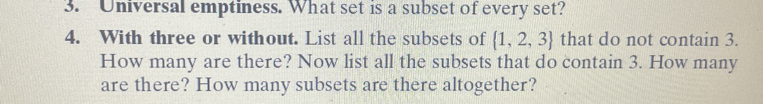 Solved Universal emptiness. What set is a subset of every | Chegg.com