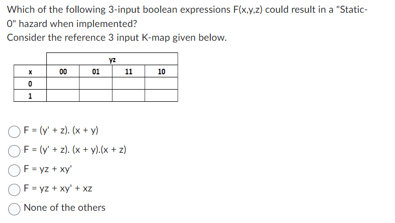 Solved Which of the following 3-input boolean expressions | Chegg.com