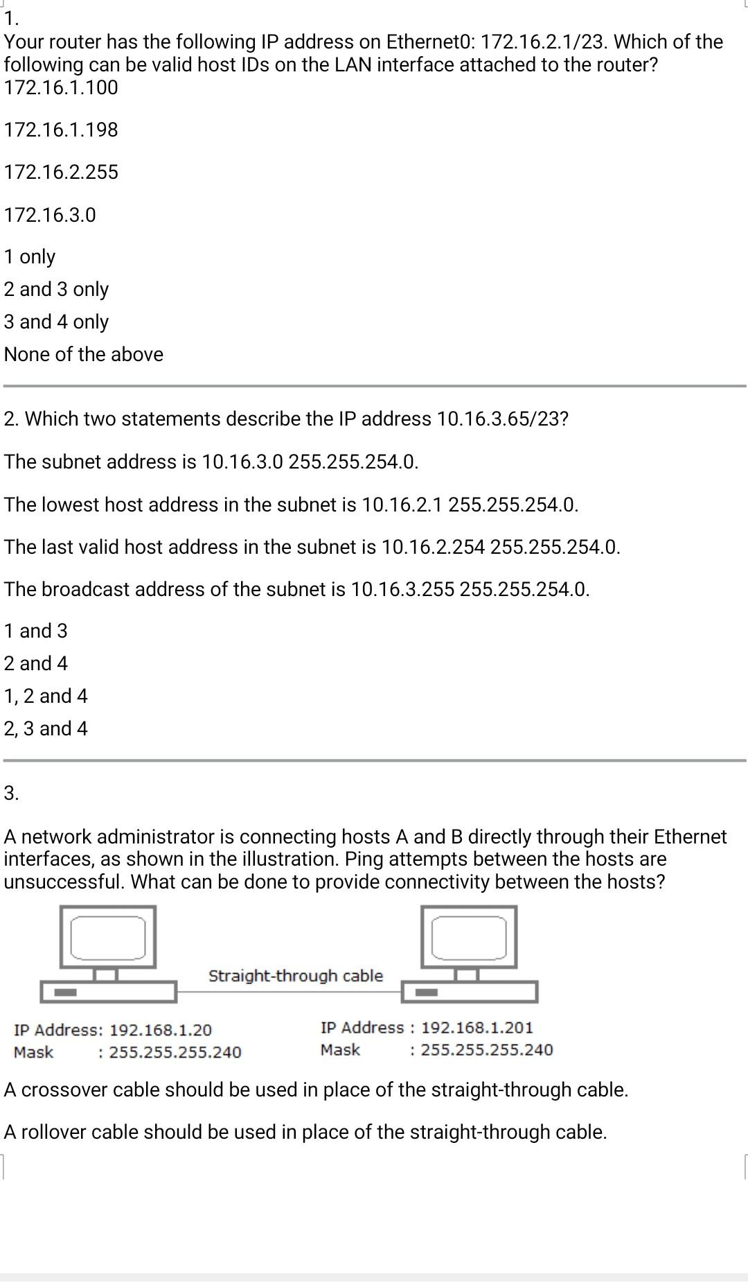 1. Your router has the following IP address on | Chegg.com