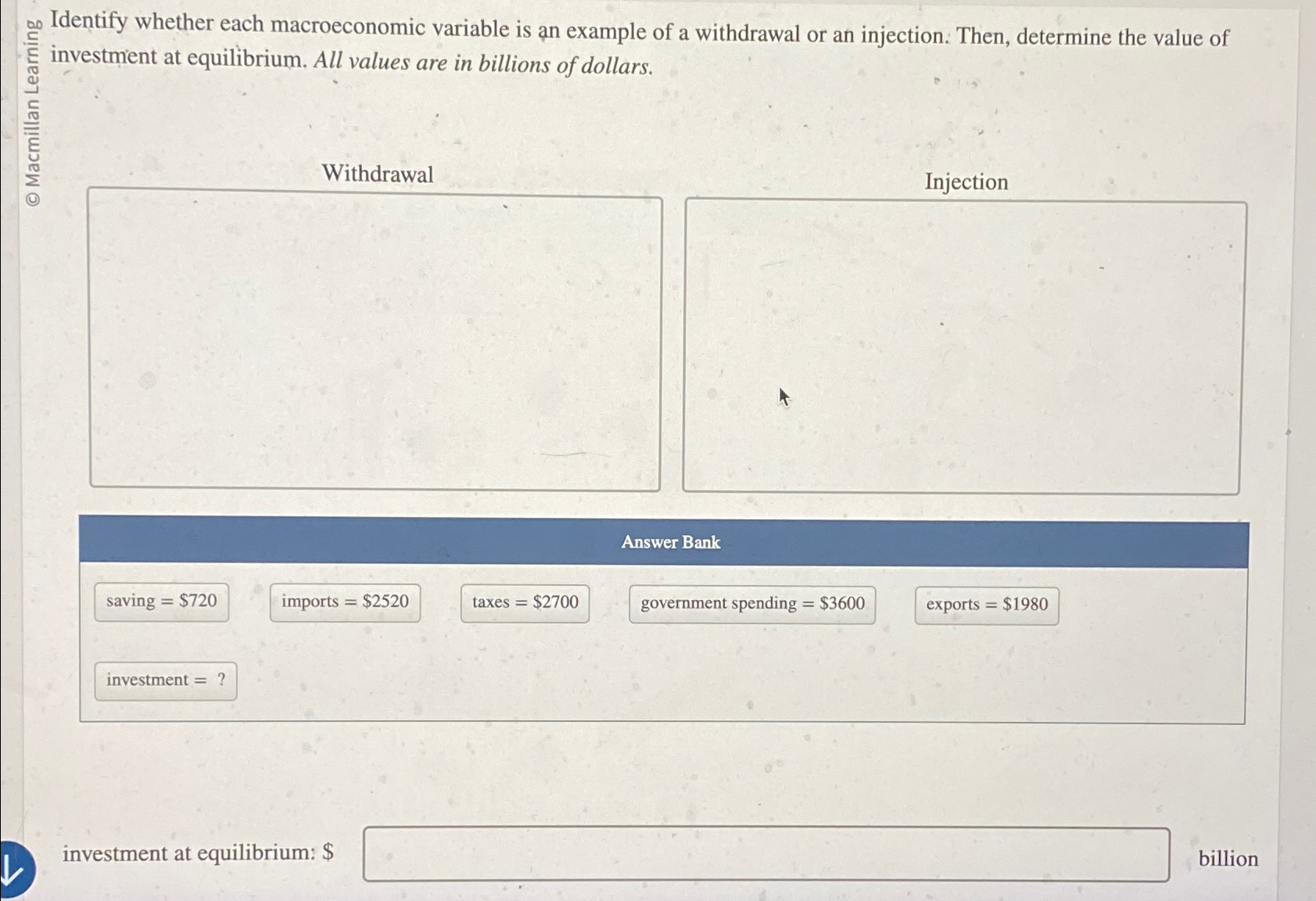 Solved Identify whether each macroeconomic variable is an | Chegg.com