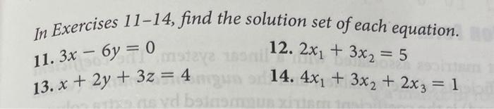 Solved In Exercises 11-14, find the solution set of each | Chegg.com