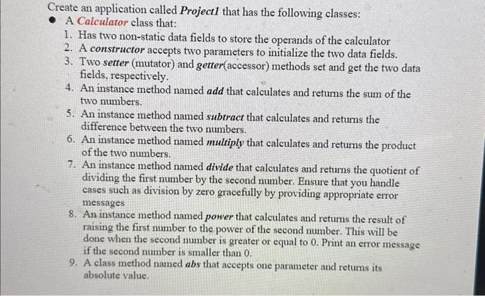 Solved Create an application called Project 1 that has the | Chegg.com