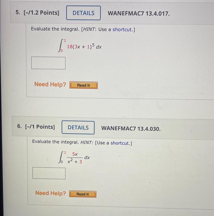Solved Evaluate the integral. HINT [See Example 2.] | Chegg.com