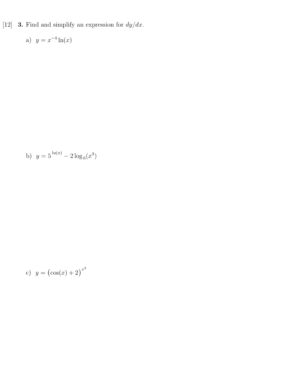 Solved [12] 3. ﻿Find and simplify an expression for | Chegg.com