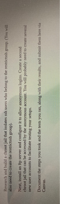 Solved Research and build a chroot jail that isolates ssh | Chegg.com