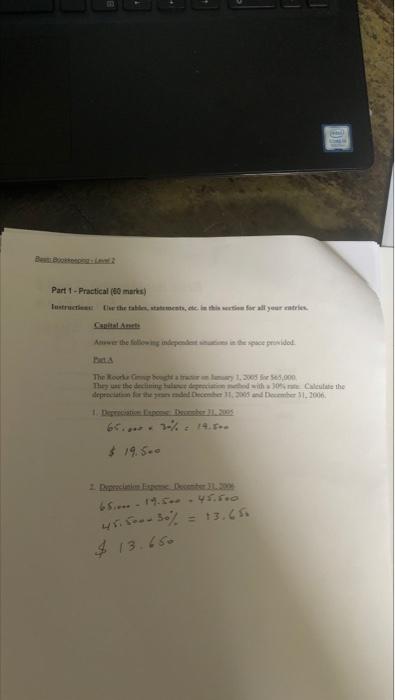 Solved B Basic Bookkeeping - Level 2 Part 1 - Practical (60 | Chegg.com