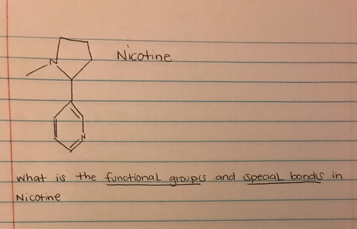 Solved Nicotine The Functional Groups And Special Bonds In