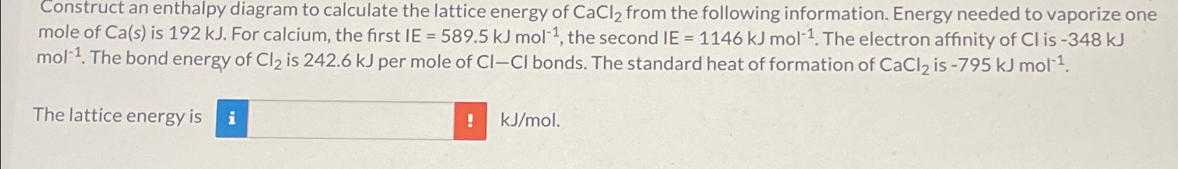 Construct an enthalpy diagram to calculate the | Chegg.com