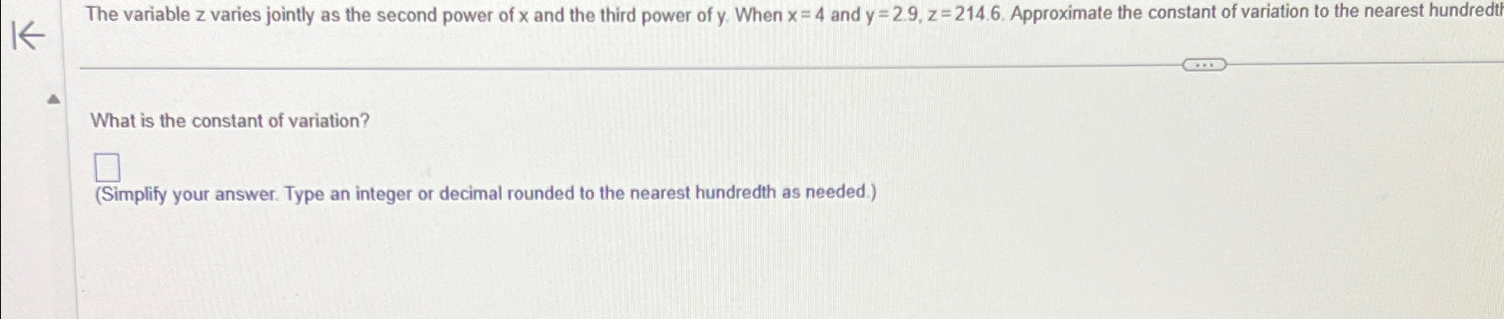 Solved The variable z ﻿varies jointly as the second power of | Chegg.com