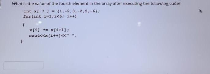 Solved What is the value of the fourth element in the array | Chegg.com