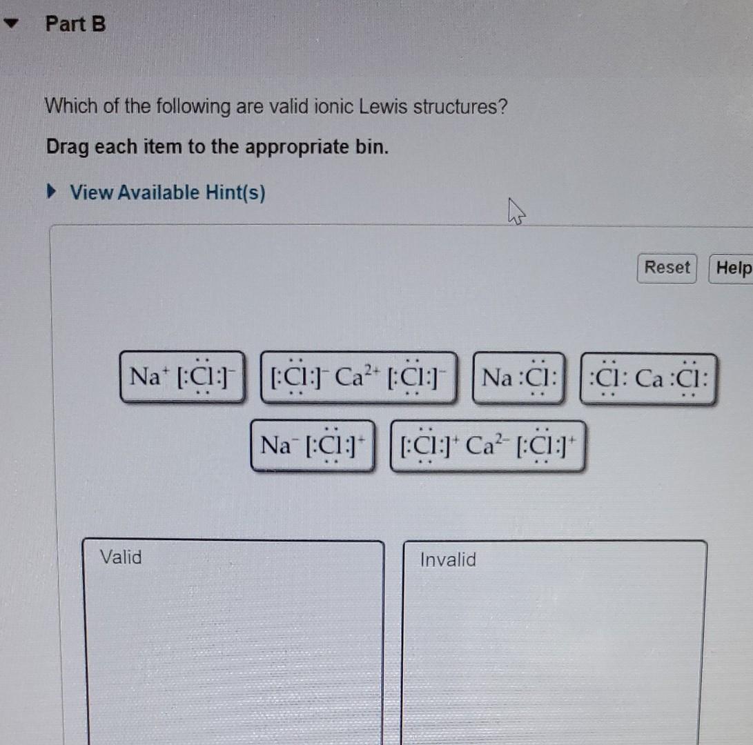 Solved Which of the following are valid ionic Lewis | Chegg.com
