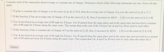 Solved Consider each of the statements about average or | Chegg.com