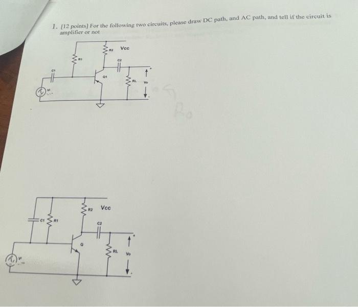 Solved 1. [12 points] For the following two circuits, please | Chegg.com