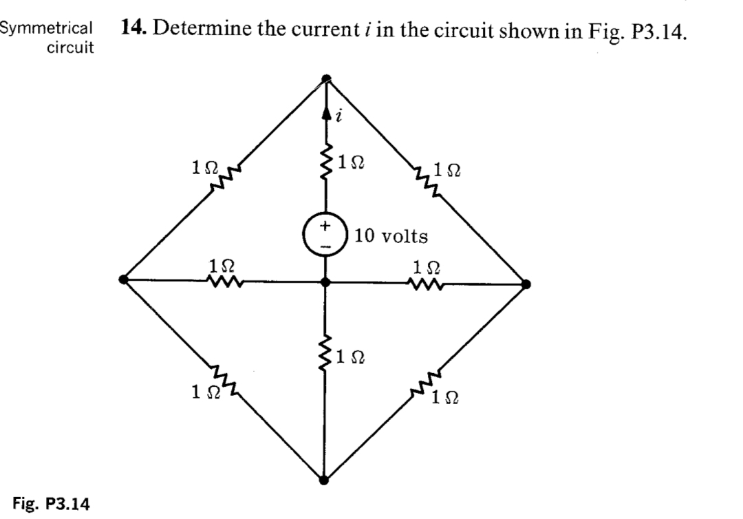 Solved Determine the current i ﻿in the circuit with its mesh | Chegg.com