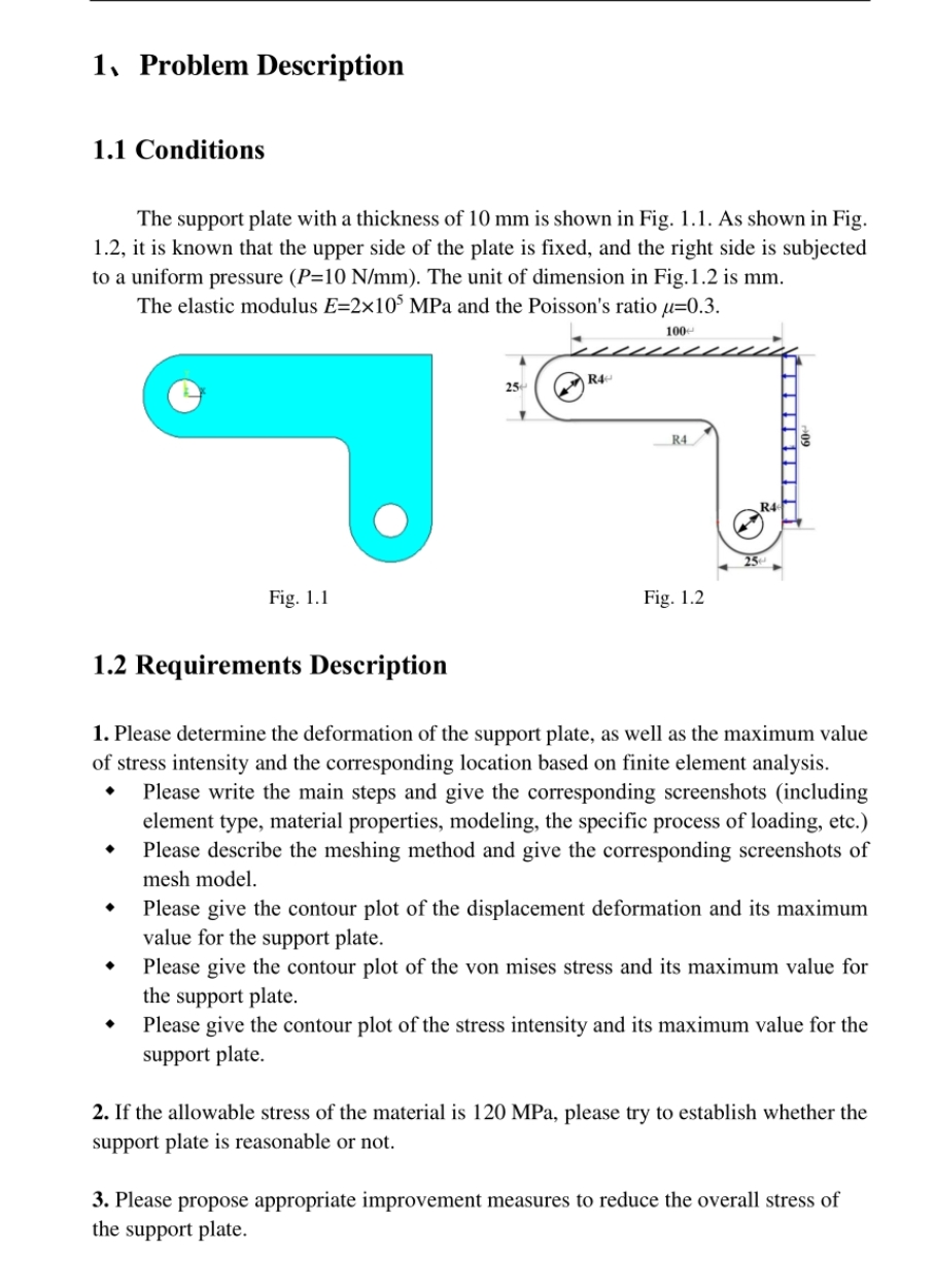 used the mechanical APDL ansys b1、Problem | Chegg.com