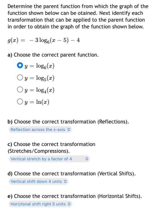 Solved Determine the parent function from which the graph of | Chegg.com