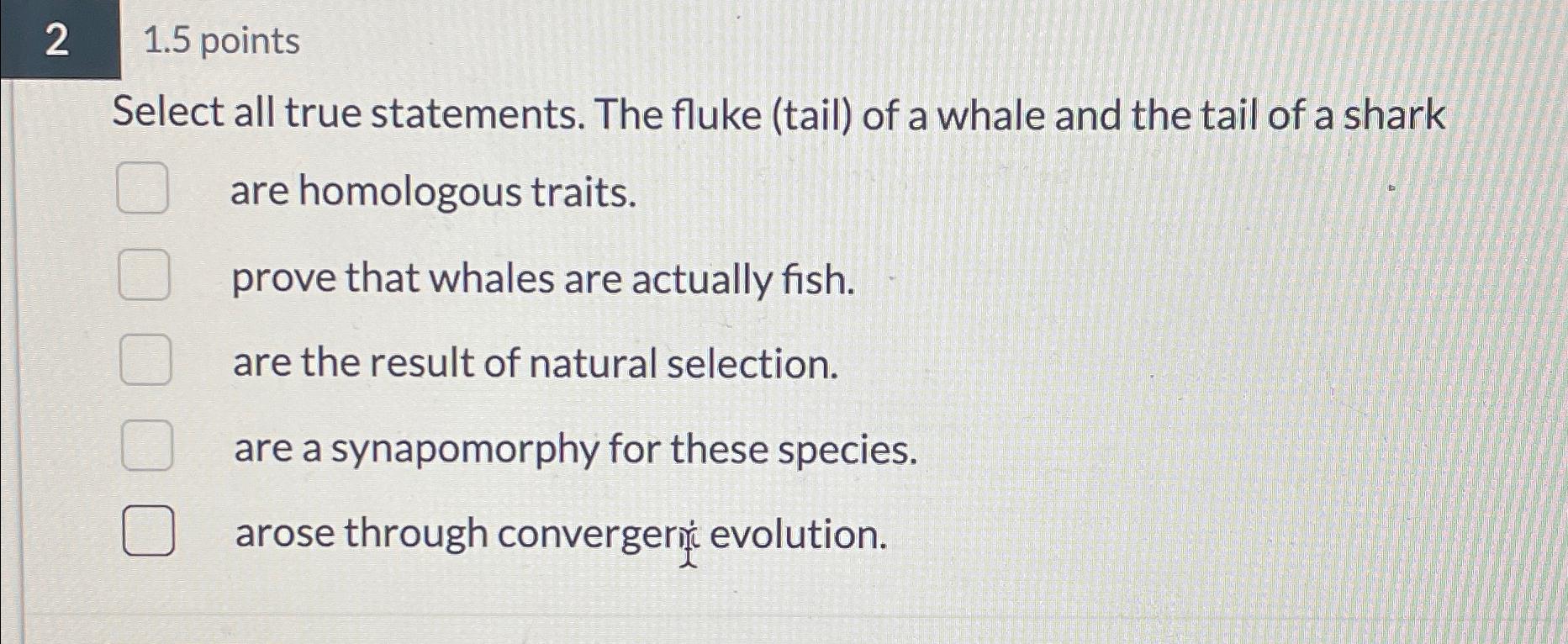 Solved 2,1.5 ﻿pointsSelect all true statements. The fluke | Chegg.com