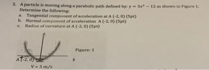 Solved 3. A particle is moving along a parabolic path | Chegg.com