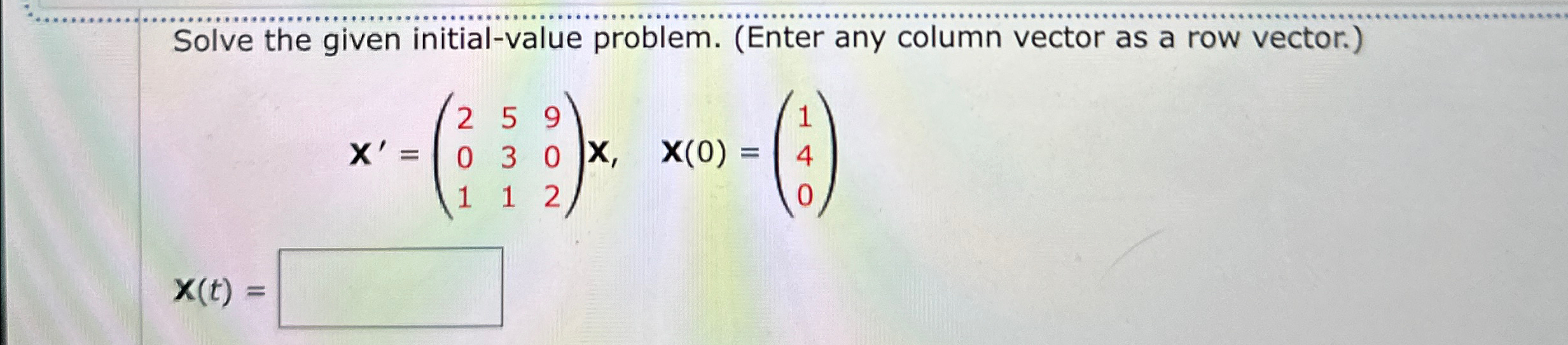 Solved Solve the given initial-value problem. (Enter any | Chegg.com