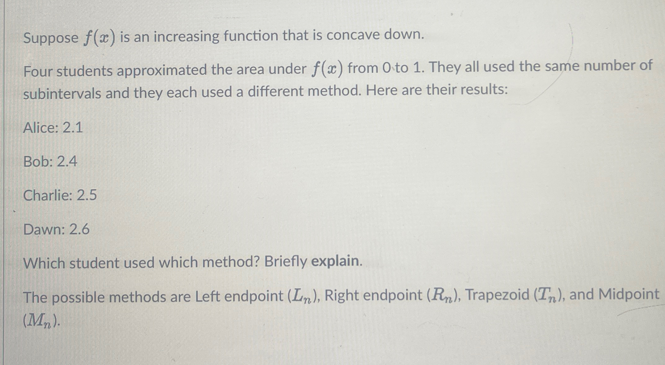 Solved Suppose f(x) ﻿is an increasing function that is | Chegg.com