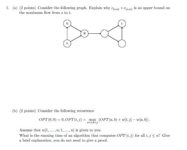 Solved (a) (2 ﻿points) ﻿Consider the following graph. | Chegg.com