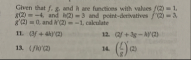 Solved Given that f,g, ﻿and h ﻿are functions with values | Chegg.com