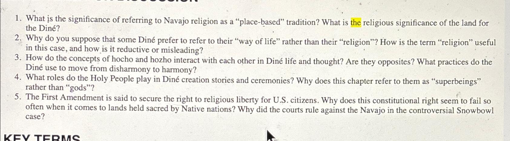 Solved What is the significance of referring to Navajo | Chegg.com