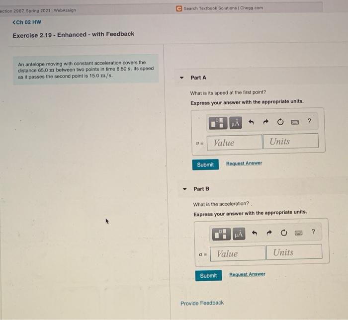 Solved ection 2967, Spring 2021| WebAssign C Search Textbook | Chegg.com