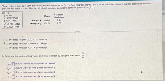 Solved Shown below is the output from a linear model | Chegg.com