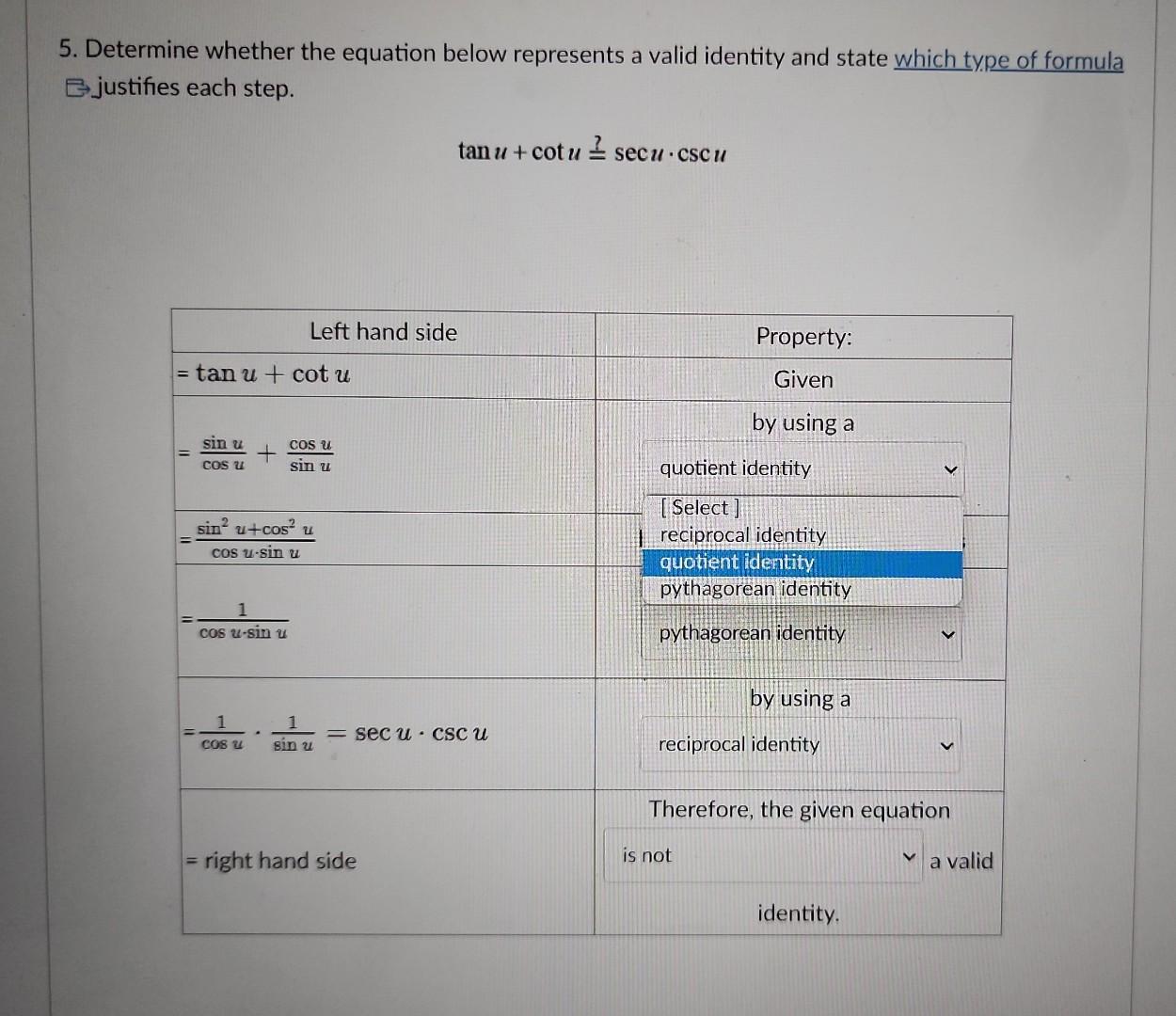 Solved 5. Determine whether the equation below represents a | Chegg.com