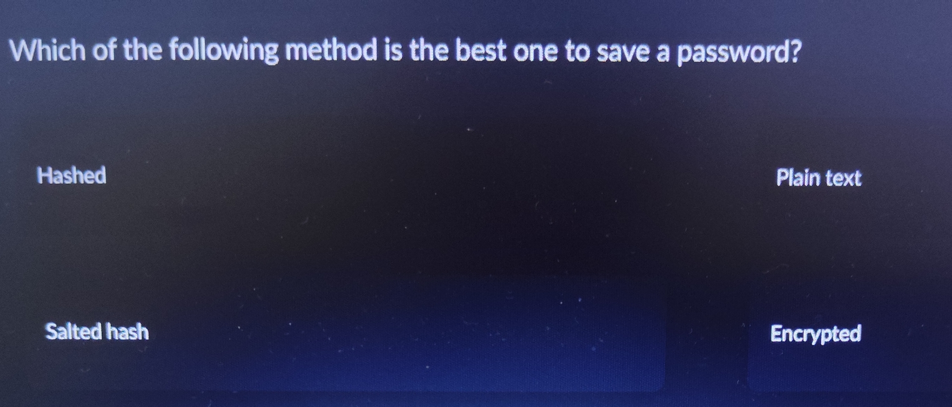 Solved Which of the following method is the best one to save | Chegg.com