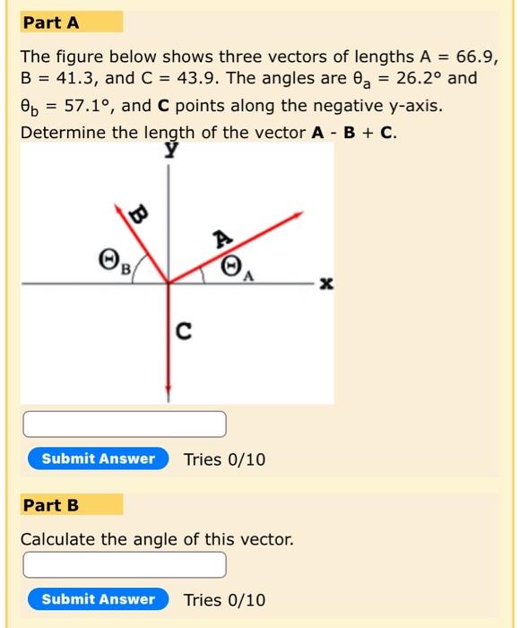 Solved Part A The figure below shows three vectors of | Chegg.com