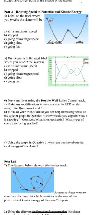 Solved Energy Skate Park PhET Lab In this lab you will use | Chegg.com