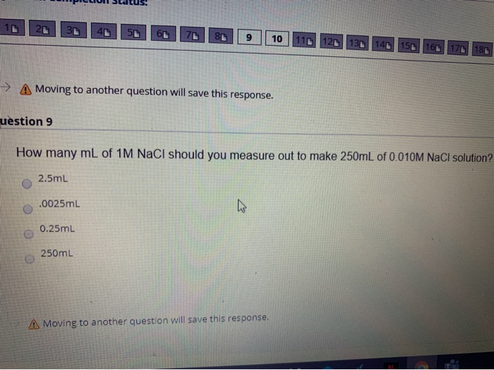 Solved how many mL of 1M nacl should you measure out to make | Chegg.com