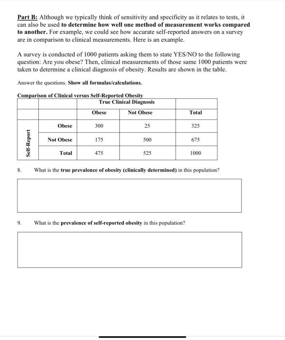 Solved Part B: Although we typically think of sensitivity | Chegg.com