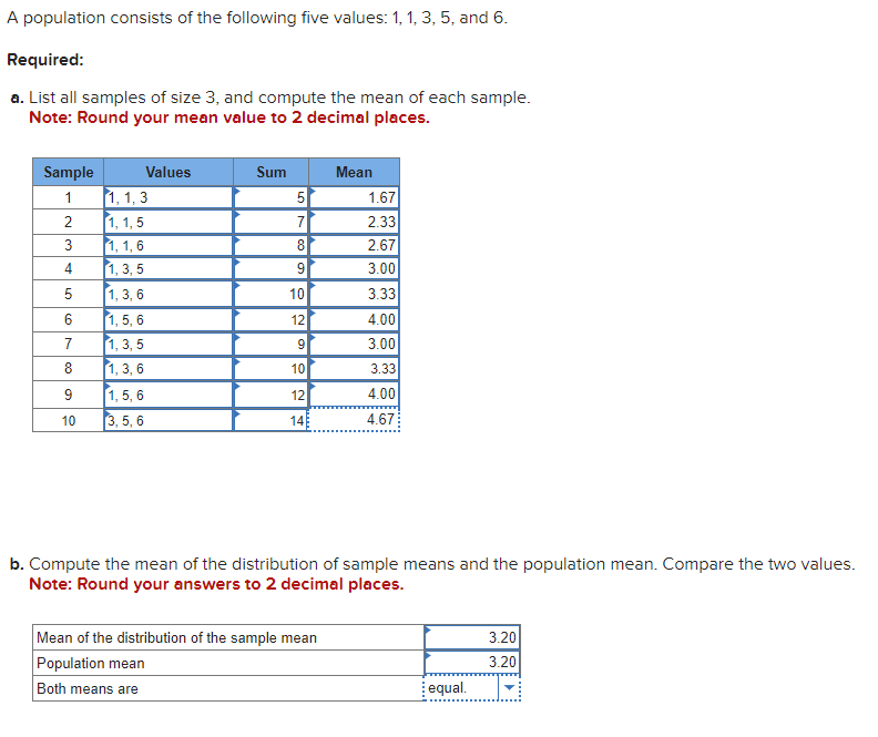 Solved A population consists of the following five values: | Chegg.com